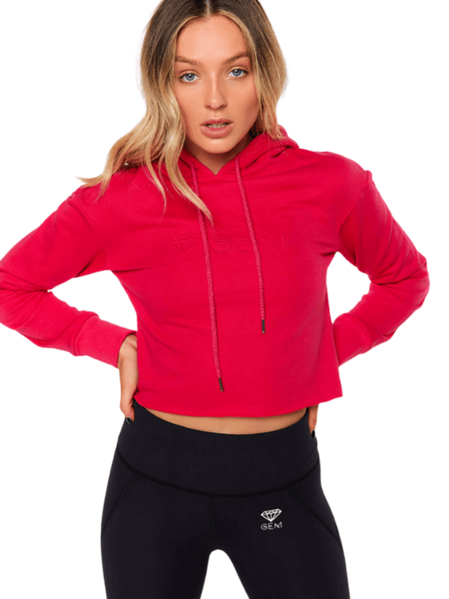 Crop Hoodie (Fuschia) – GEM ACTIVE